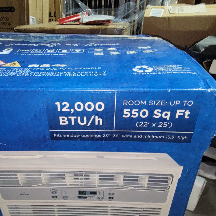 MIDEA EasyCool Window Air Conditioner - 12,000 BTU - Cools Up to 550 ... MIDEA EasyCool Window Air Conditioner - 12,000 BTU - Cools Up to 550 ...